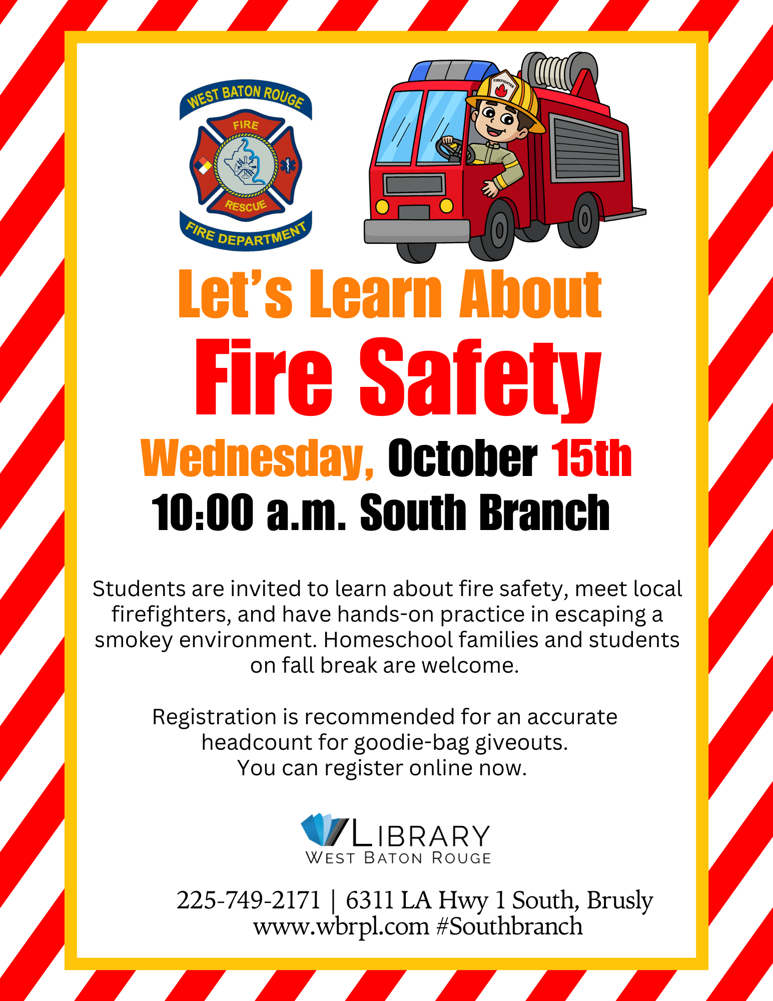 Let’s Learn About Fire Safety with the WBR Fire Department – South ...